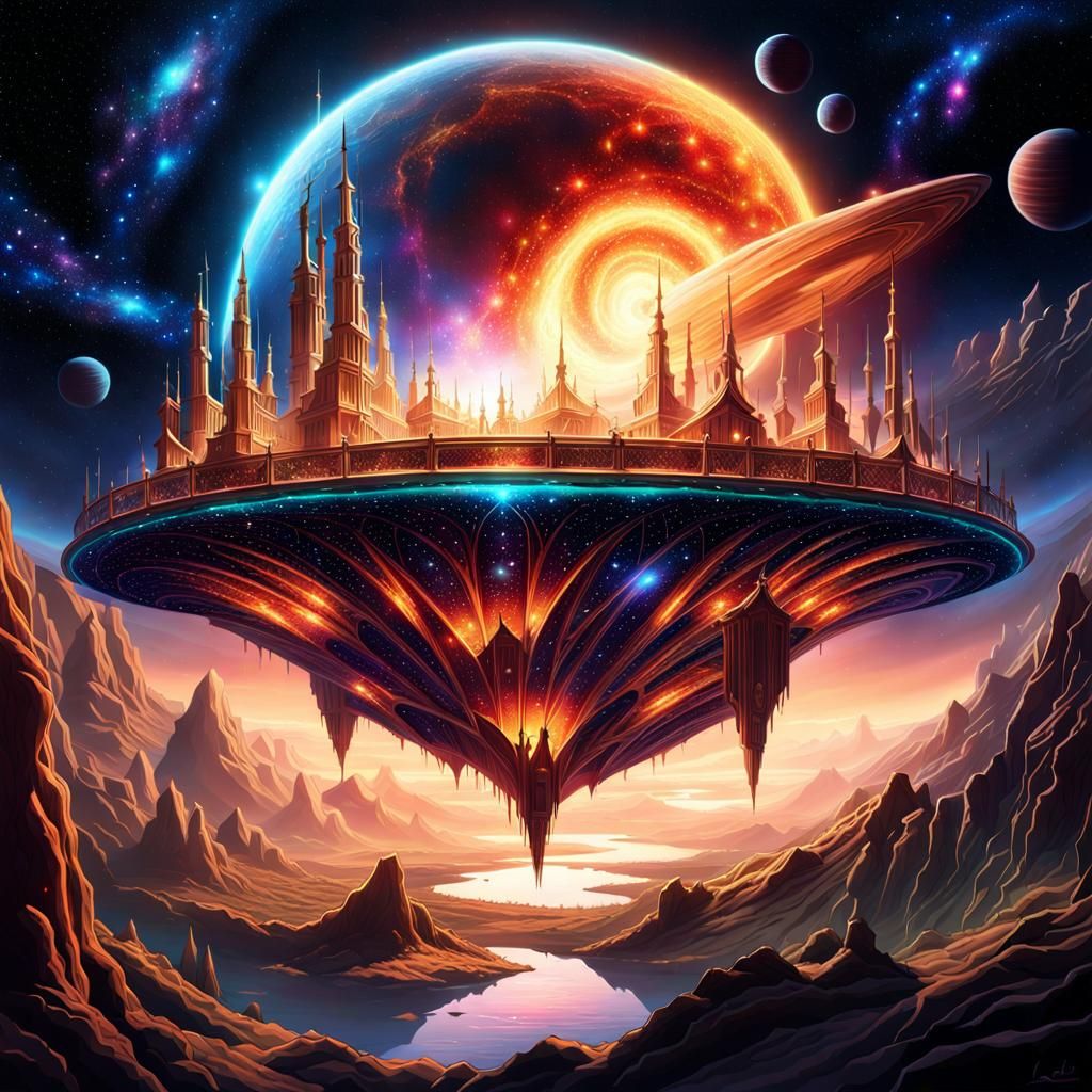 Galactic City - AI Generated Artwork - NightCafe Creator