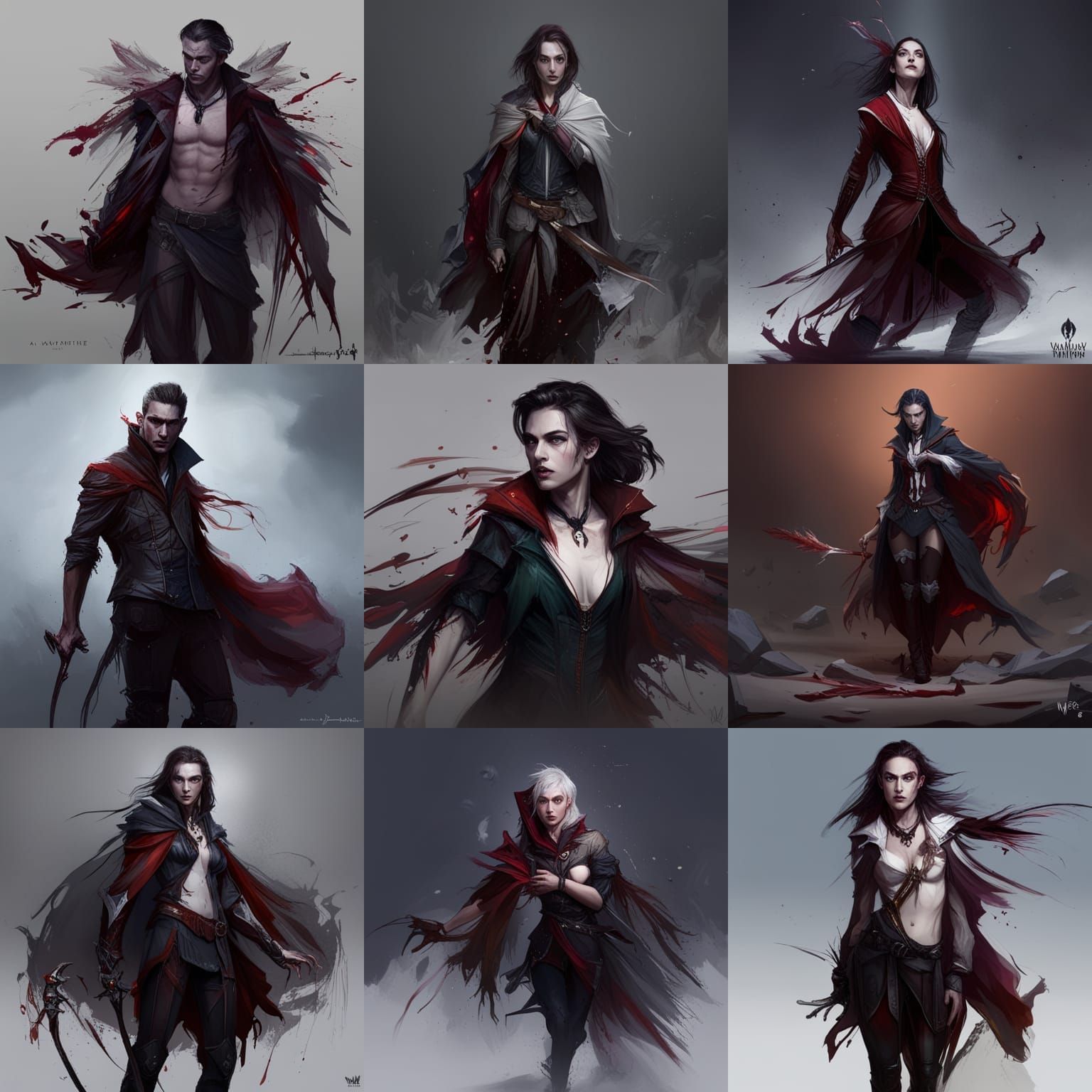 "a vampire, concept art by, WLOP, intricately detailed Splash art ...