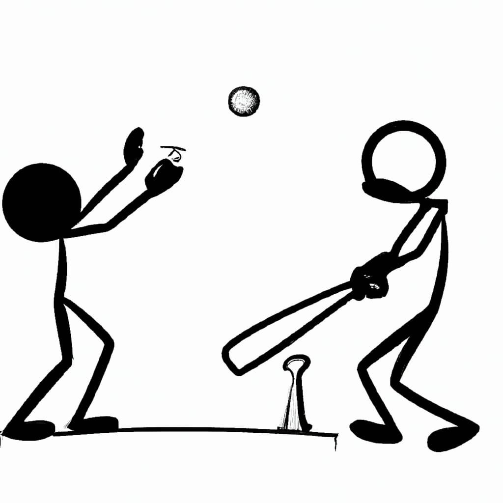 Stickmen playing baseball - AI Generated Artwork - NightCafe Creator