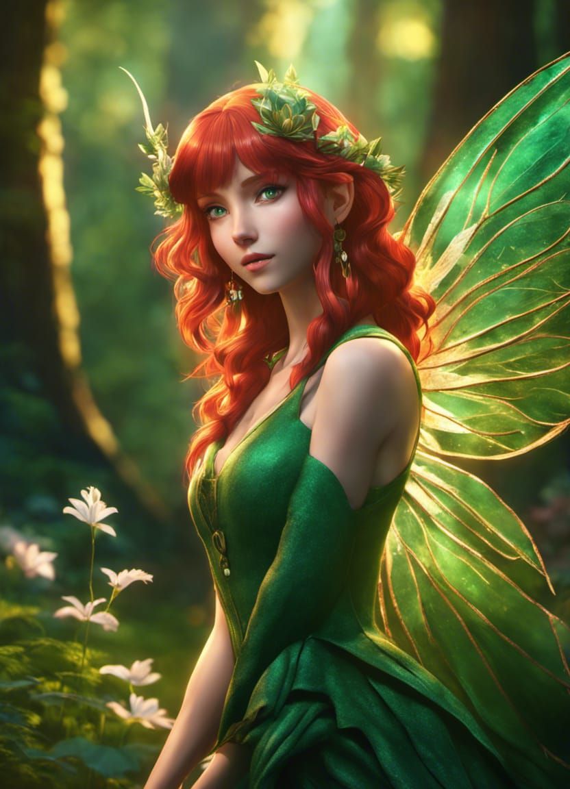Cute Green Pixie - AI Generated Artwork - NightCafe Creator