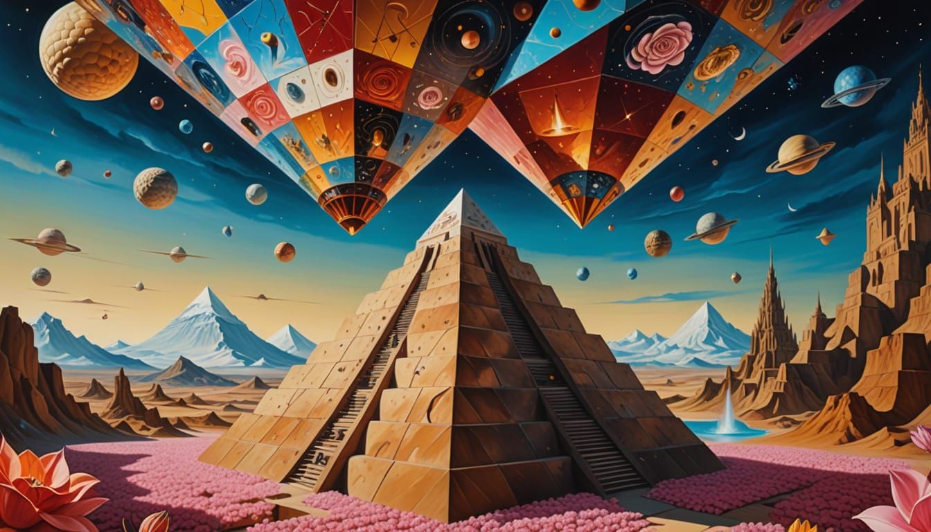 Blue Petal Painting in surrealist Ecosystem