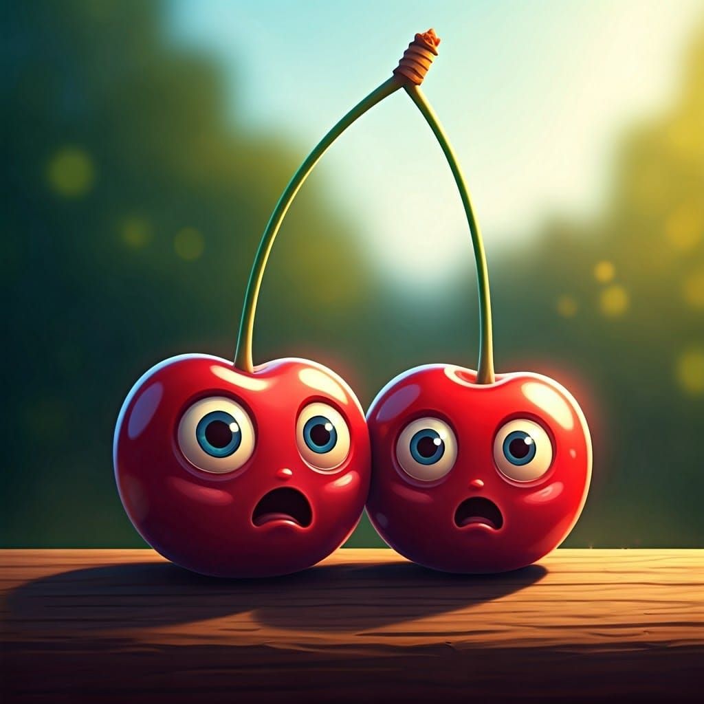 Cherries - Whimsical Cherry Pals in Studio Ghibli Style