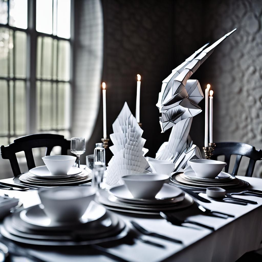 Papercraft fine dining - AI Generated Artwork - NightCafe Creator