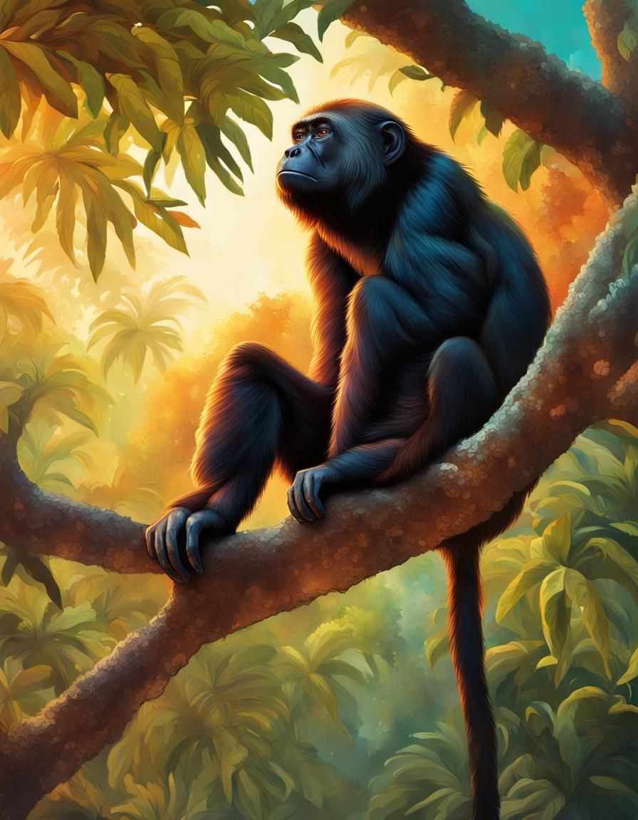 Howler Monkey - AI Generated Artwork - NightCafe Creator