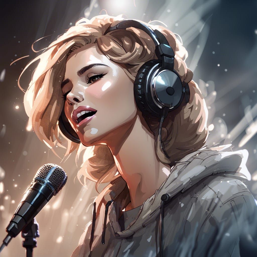girl, singing sound - AI Generated Artwork - NightCafe Creator
