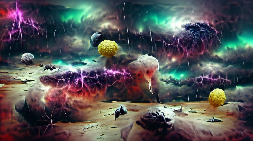 space thunderstorm ominous cosmic sci-fi surrealism - AI Generated ...