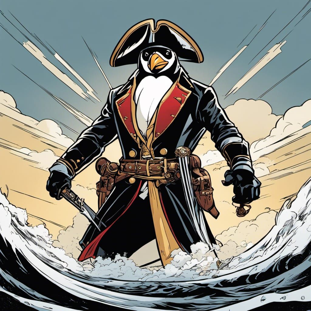 Comic book penguin captain pirate - AI Generated Artwork - NightCafe ...