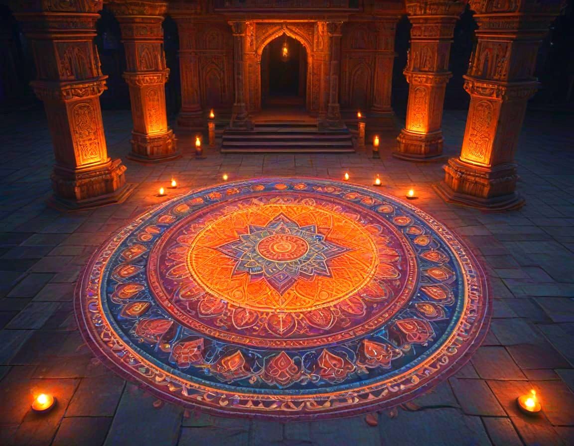rangoli pattern in temple - rangoli pattern in temple