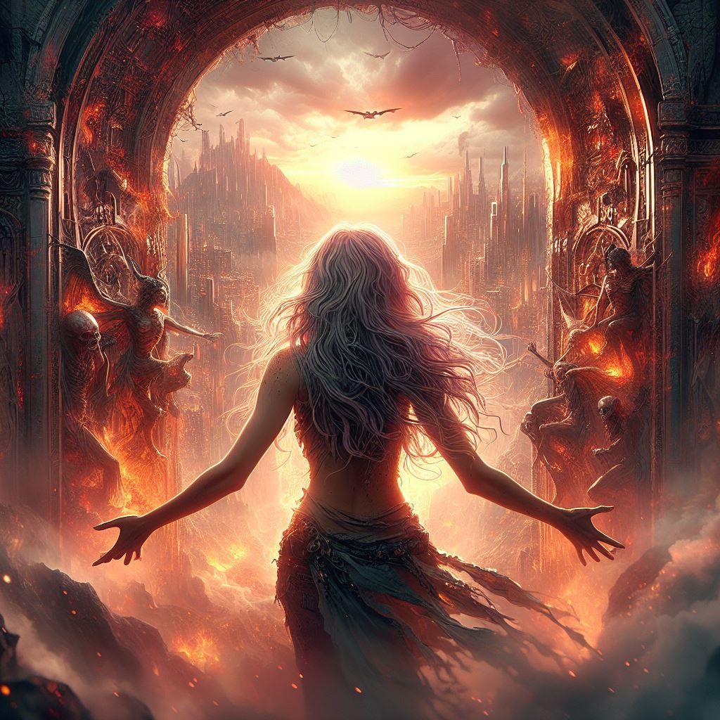 she wanted to go to heaven but ended up in hell - AI Generated Artwork ...