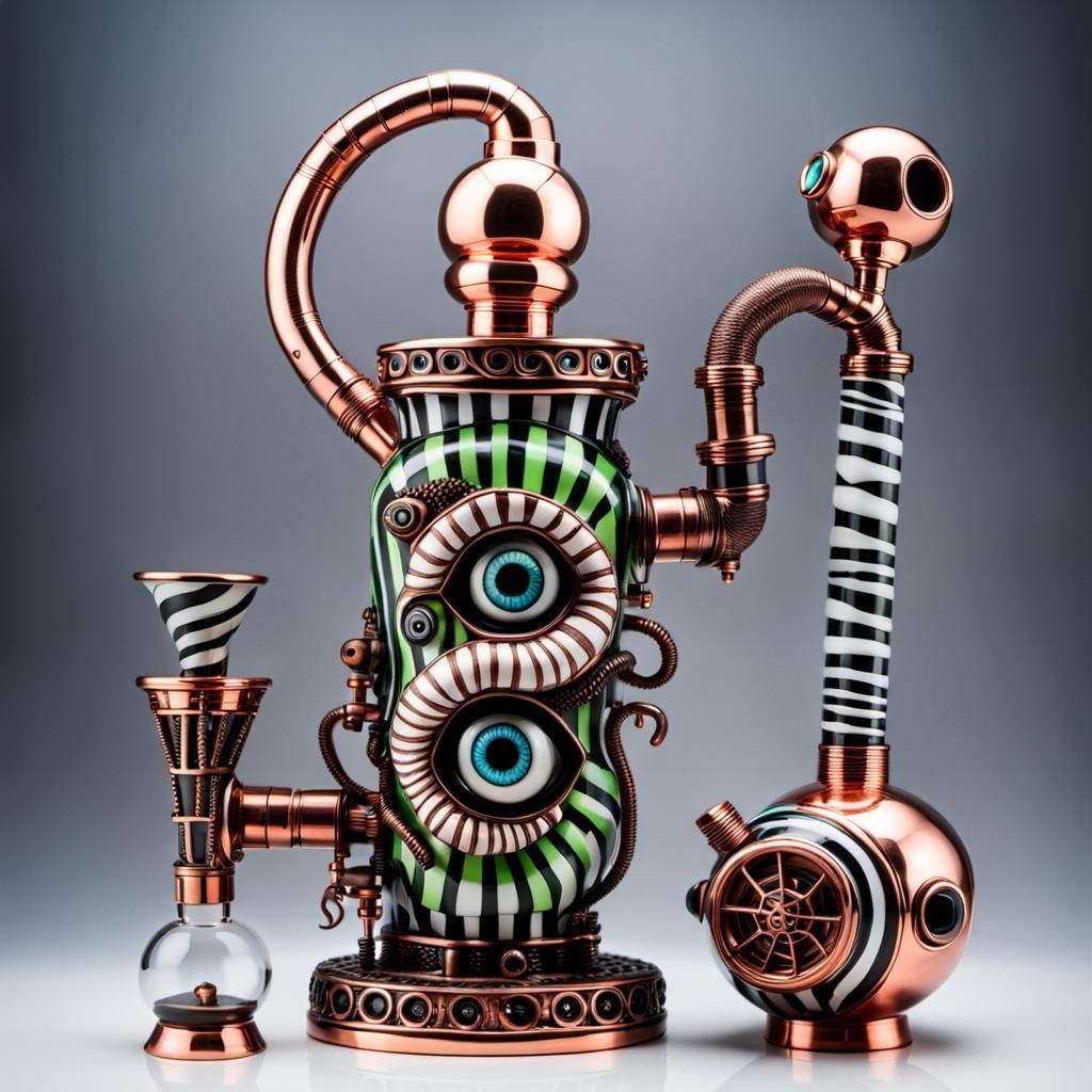 A Tim Burton inspired bong - Ethereal Copper Bong Inspired b...