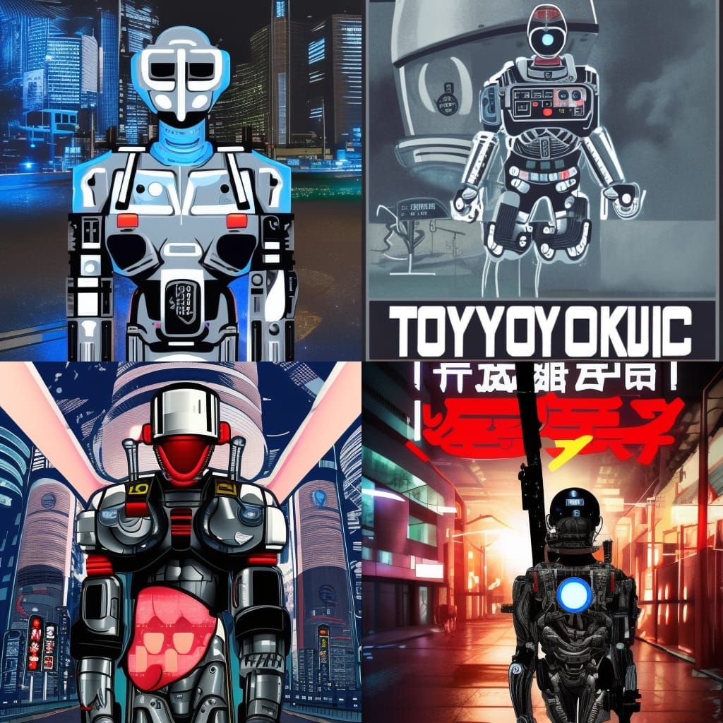 cyborg cop future tokyo - AI Generated Artwork - NightCafe Creator