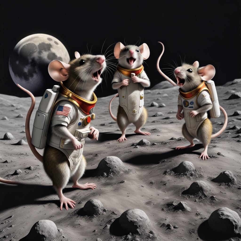The First Mice on the Moon - AI Generated Artwork - NightCafe Creator