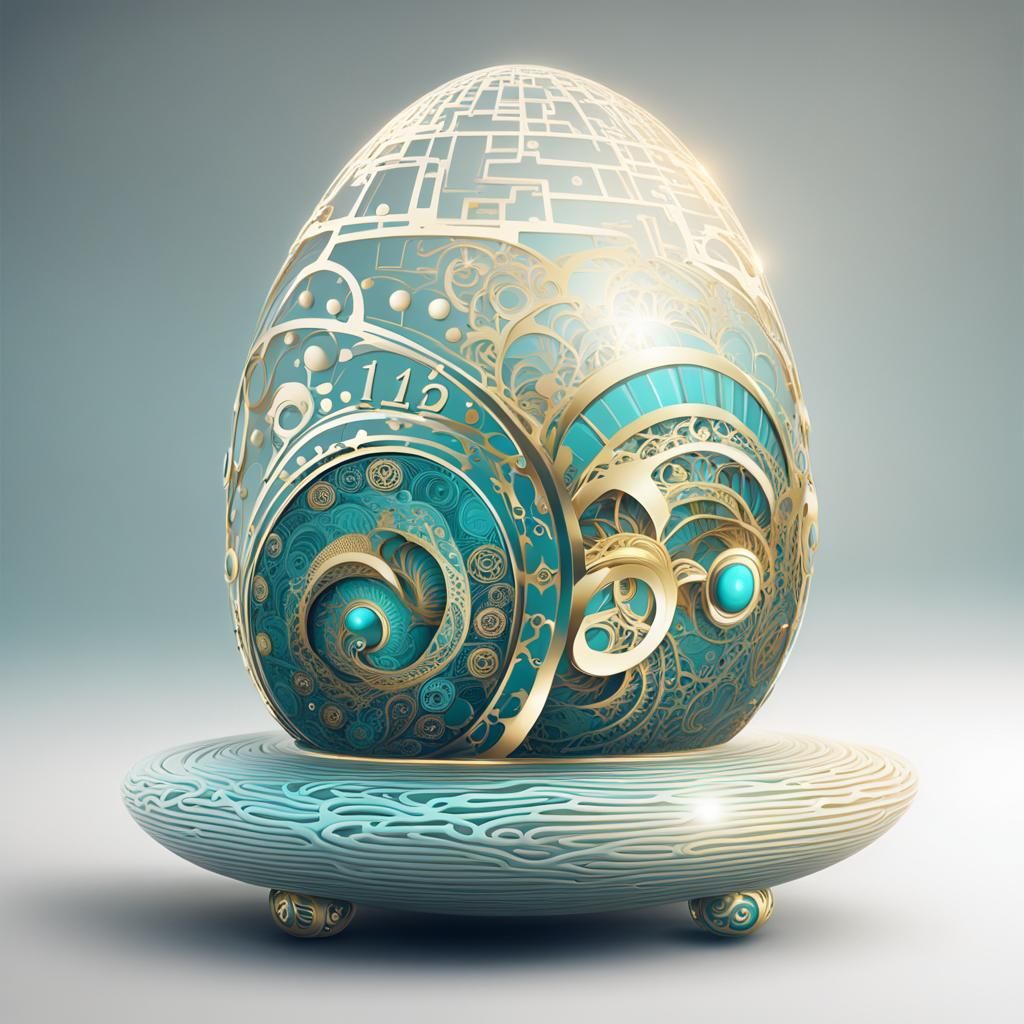 Turquoise egg - AI Generated Artwork - NightCafe Creator