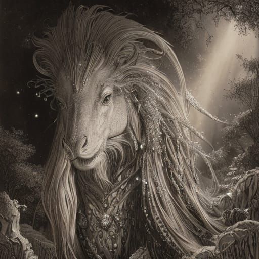 Fantasy animal drawing - Fantasy Creature Emerges from Mysti...