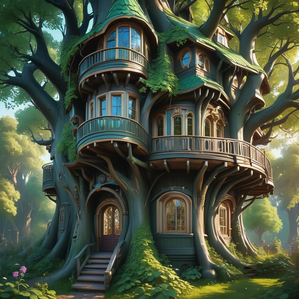 Treehouse - AI Generated Artwork - NightCafe Creator