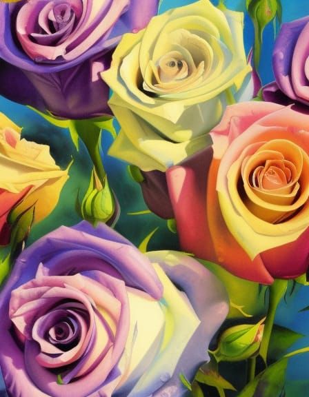 Sunset roses - AI Generated Artwork - NightCafe Creator