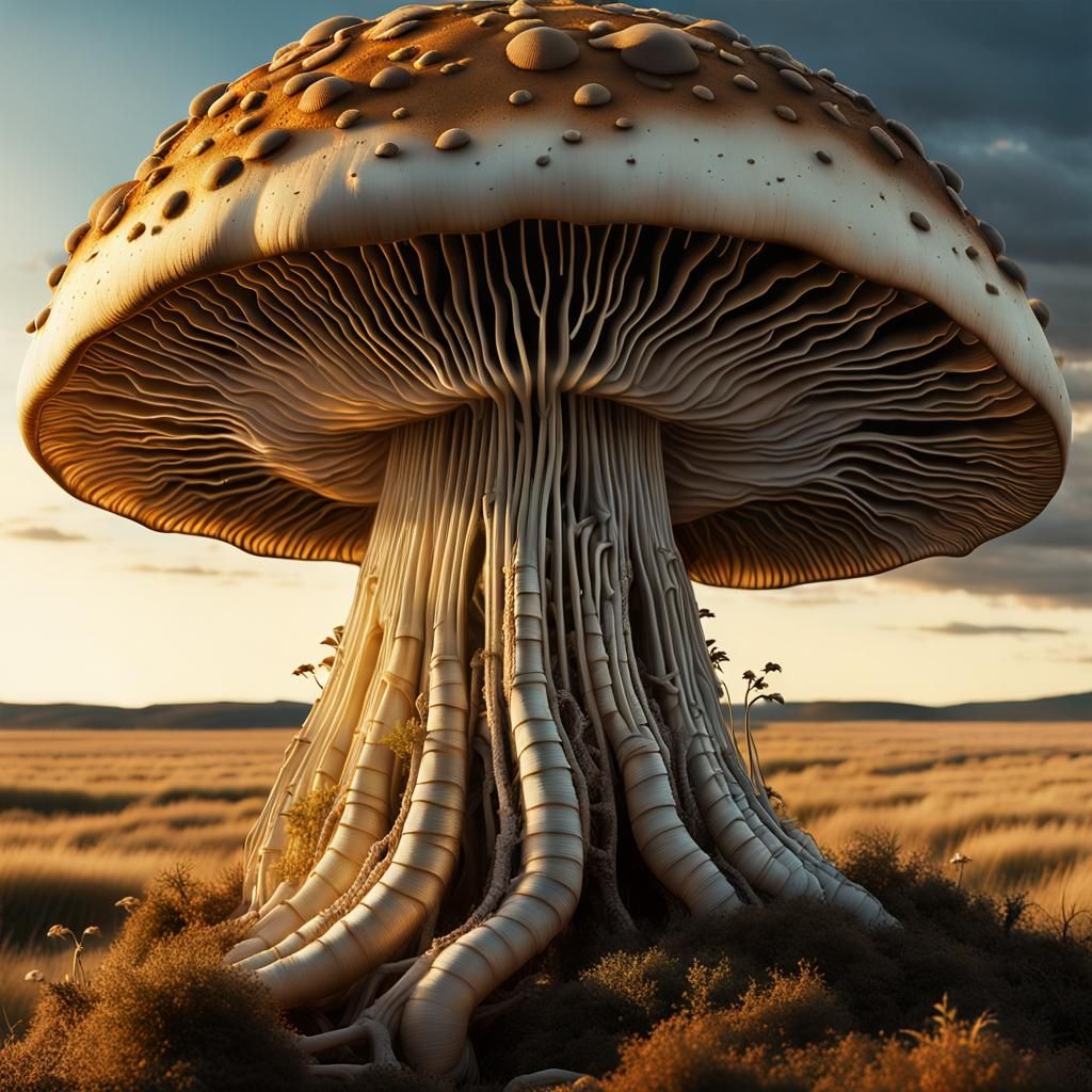 Shroom - Surrealist Mushroom Landscape in Biomechanical Sty...