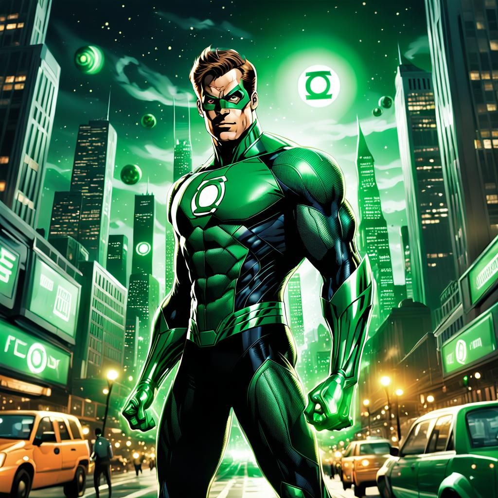 Hal Jordan, Green Lantern - AI Generated Artwork - NightCafe Creator