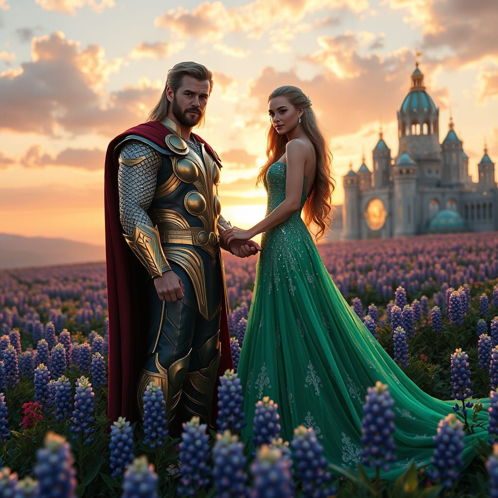 Thor and Princess Tara in Elegance and Splendor - AI Art