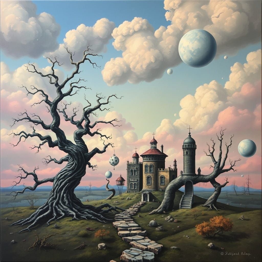Surreal Dreamscape in Melting Oil Paint - AI Art