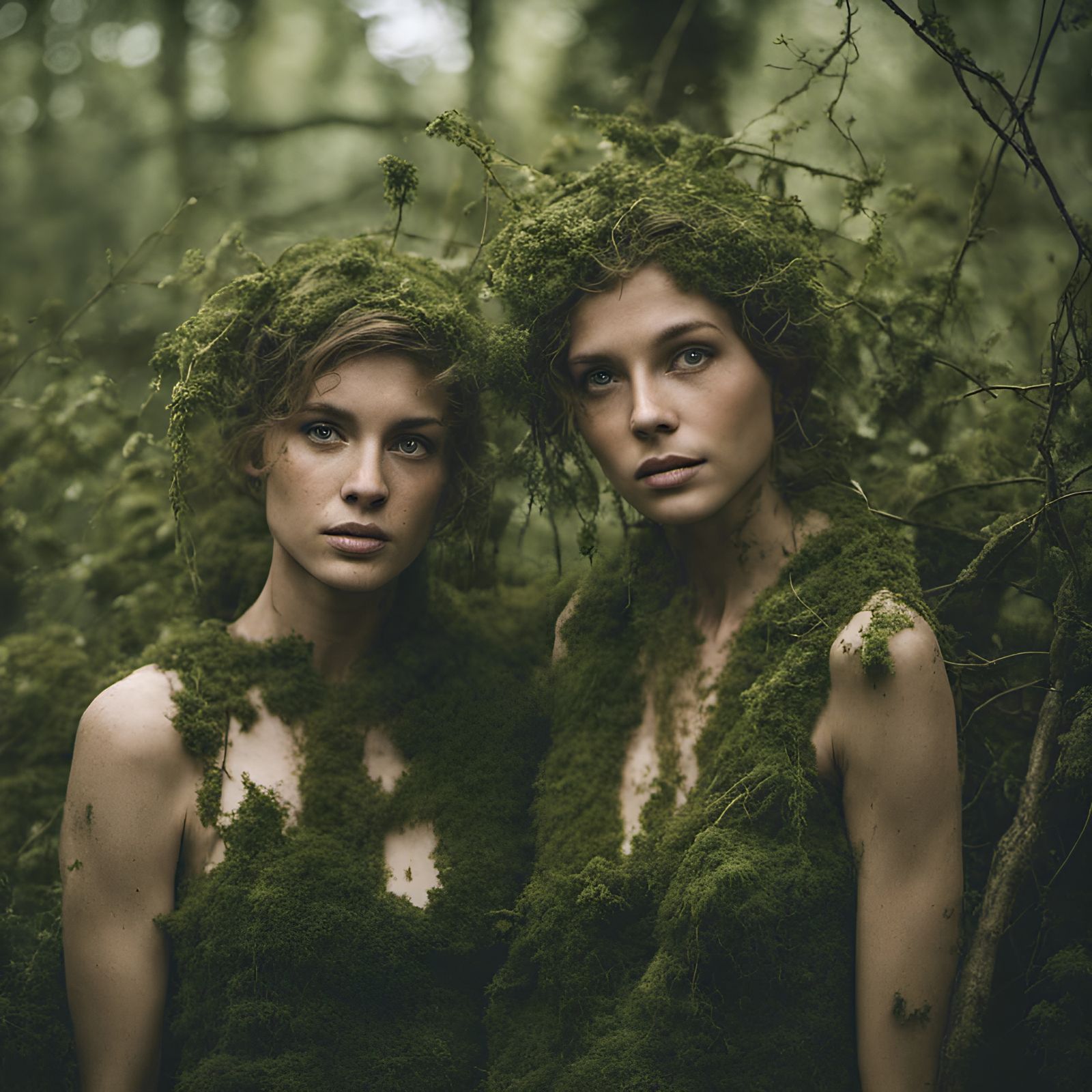 Overgrown lesbian couple - AI Generated Artwork - NightCafe Creator