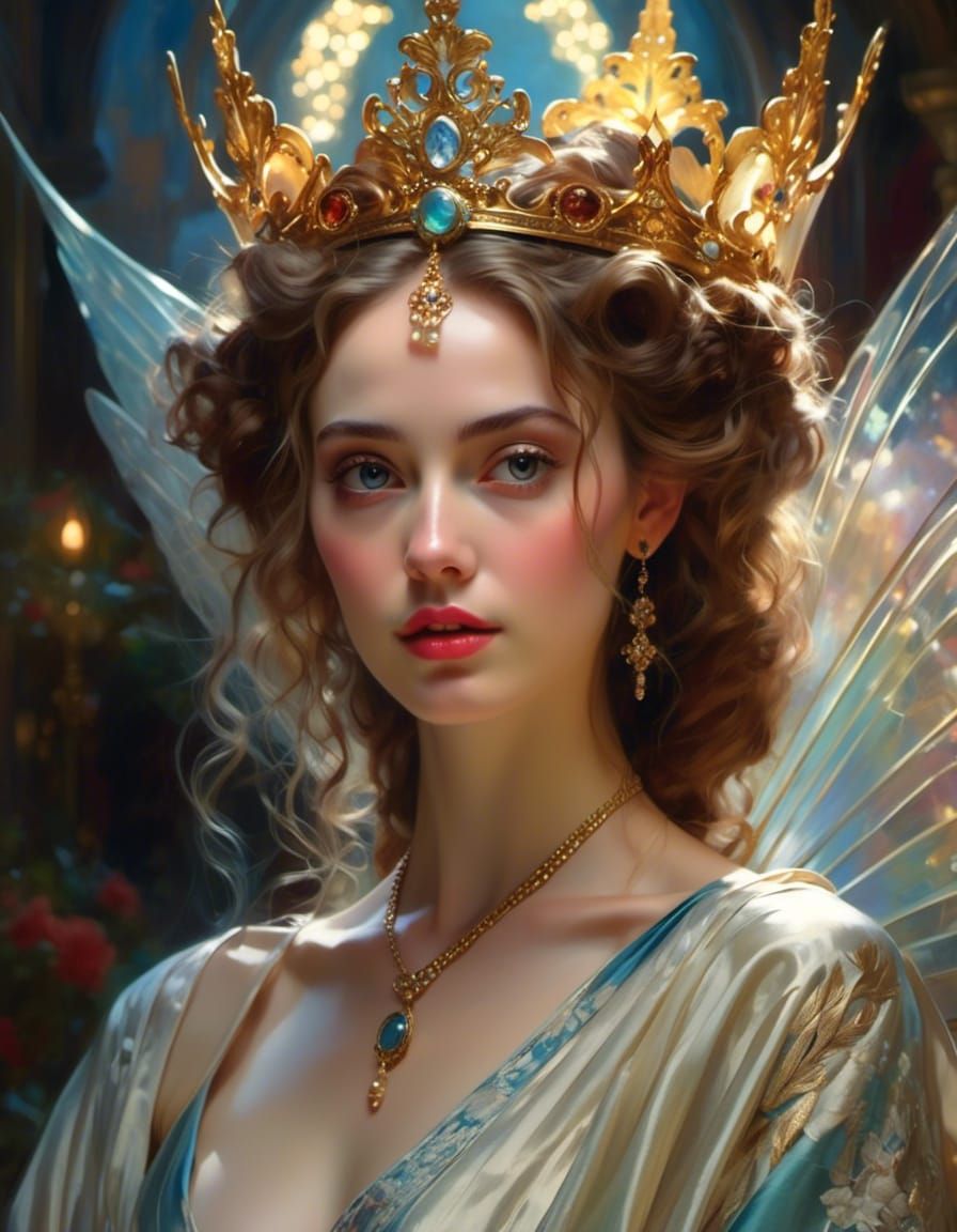 Crowned in Faerie - AI Generated Artwork - NightCafe Creator
