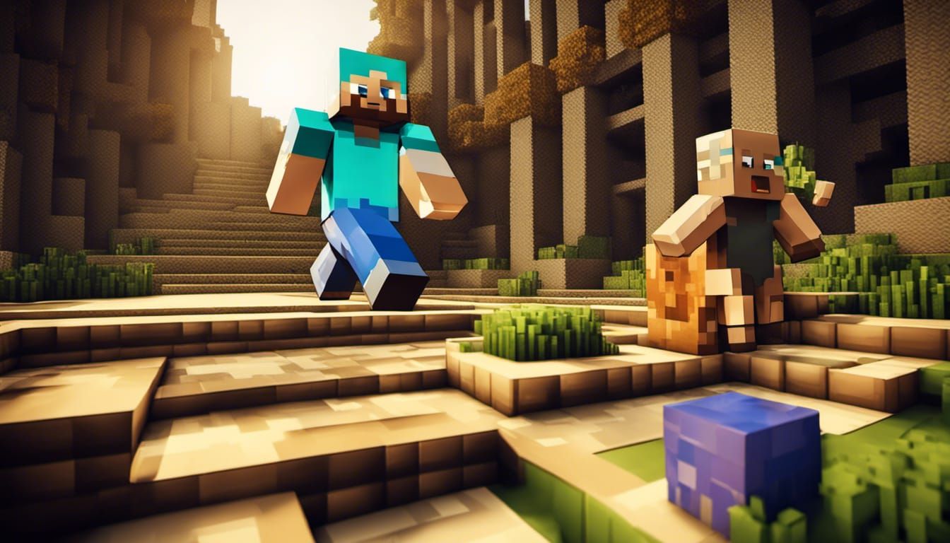 Minecraft Steve exploring - AI Generated Artwork - NightCafe Creator