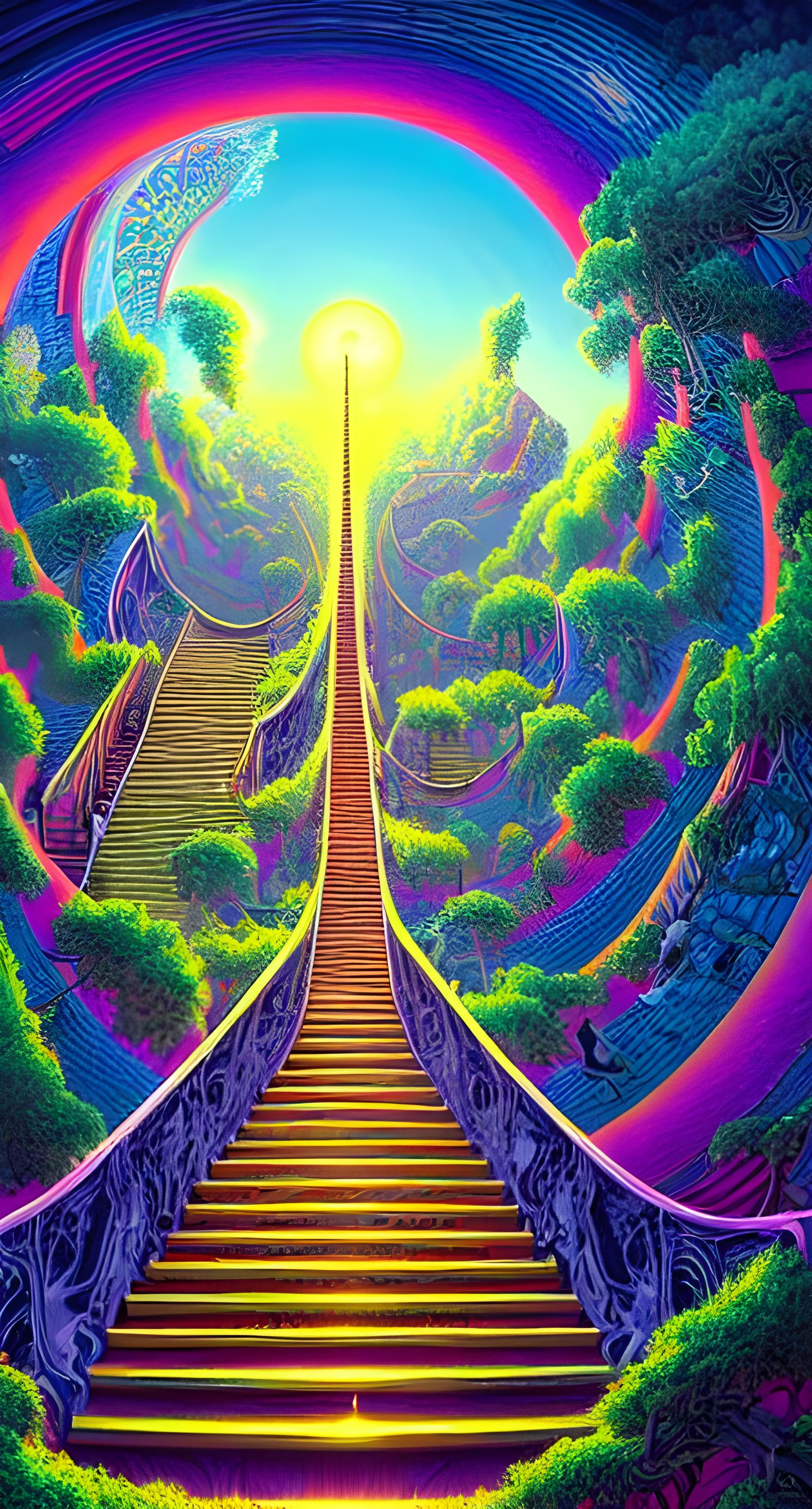 5-point perspective MC Escher Relativity, Ascending and Descending ...