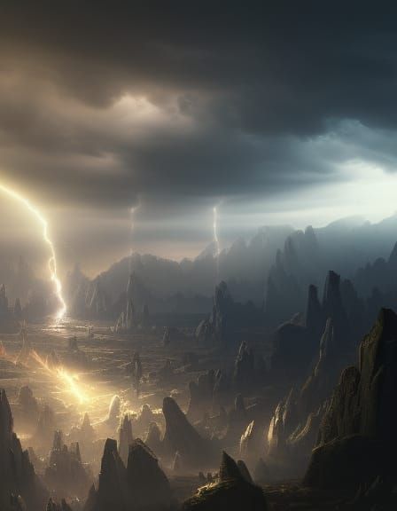 apocalyptic sky, vertical beam of light that splits the sky, a ...