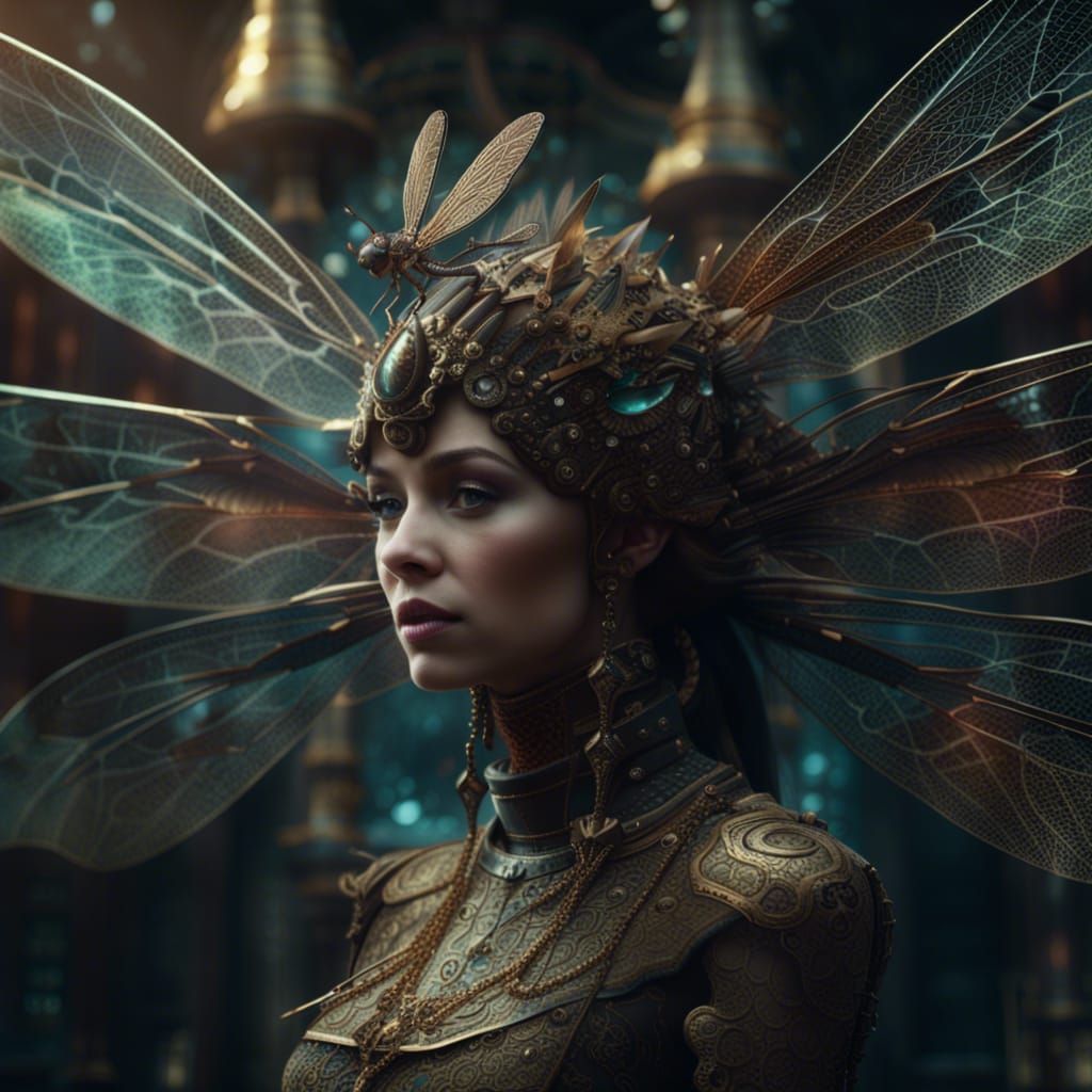dragonfly Queen - AI Generated Artwork - NightCafe Creator