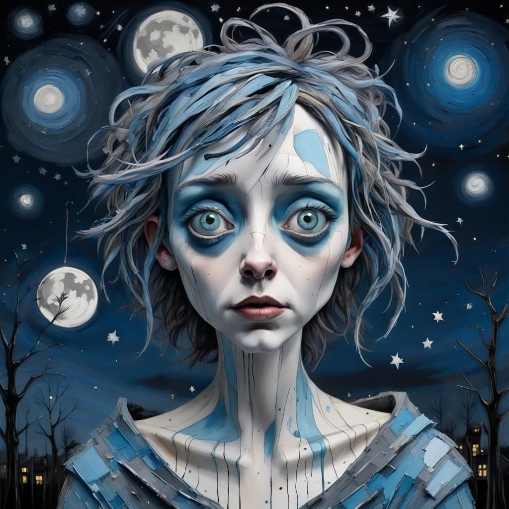 Starry, Starry Night. Paint Your Palette Blue and Gray. - AI Generated ...