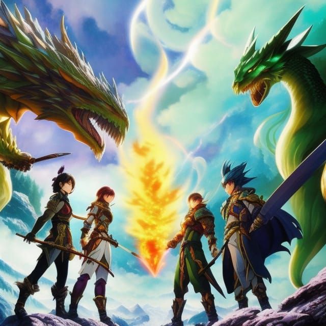 An insanely hyperdetailed stunning breathtaking anime painting of a ...