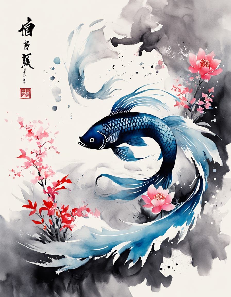 white with subtle gradients of pink and blue on its fins and tail ...