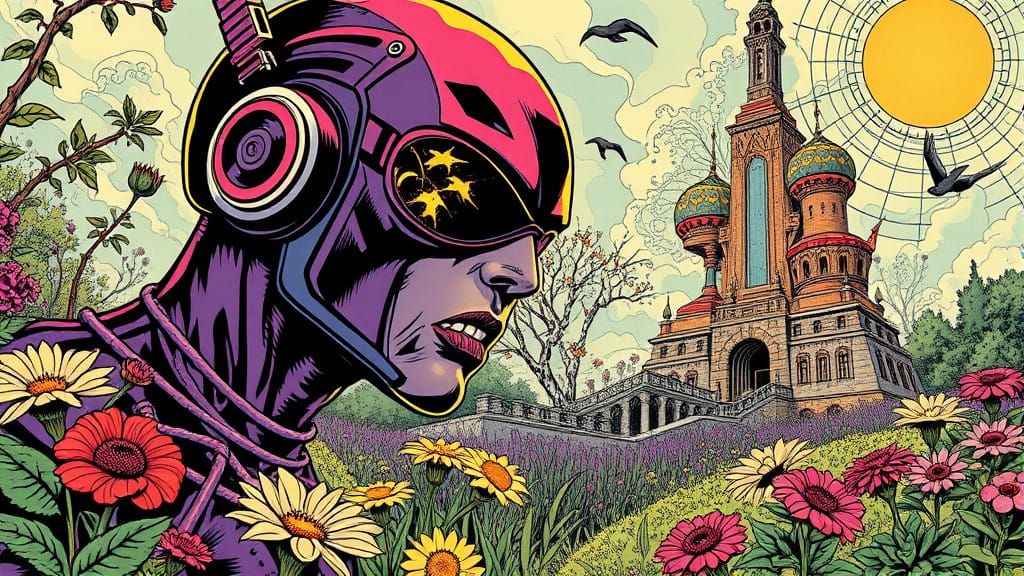 Dystopian Heroes Clash in Cyberpunk Art - AI Art