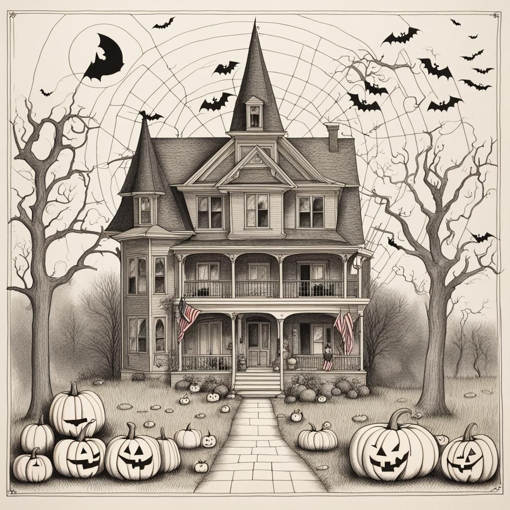 diagrammatic drawing of Halloween - AI Generated Artwork - NightCafe ...