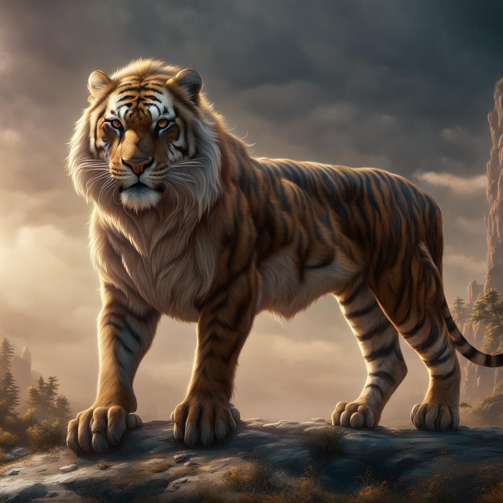 Siberia tiger/ Barbary lion hybrid - AI Generated Artwork - NightCafe ...