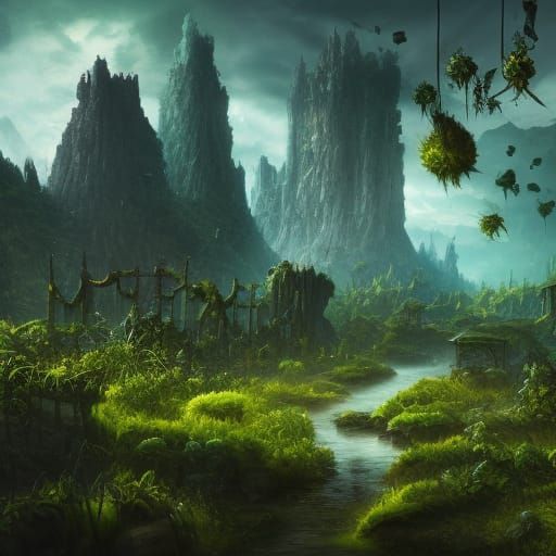 Wistful fantasy landscape - AI Generated Artwork - NightCafe Creator