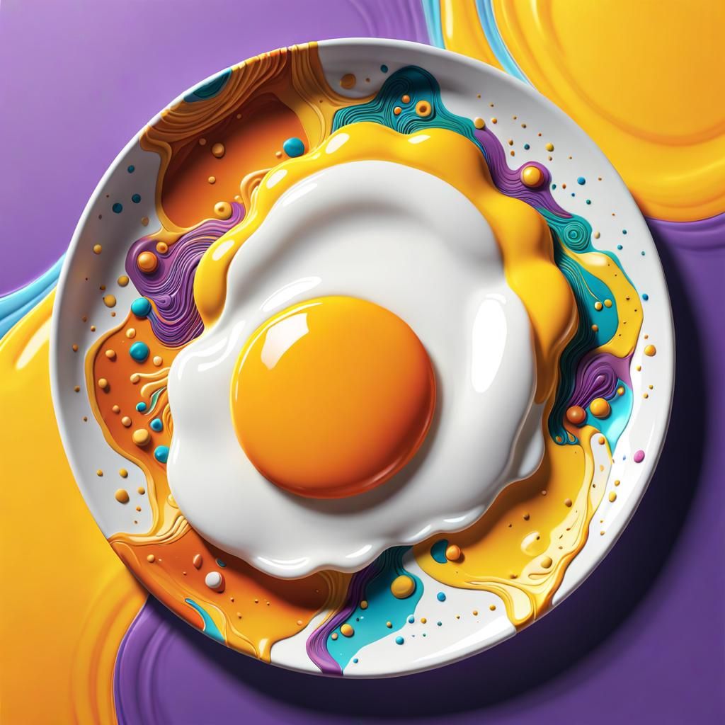Delicious half fried egg #3 - AI Generated Artwork - NightCafe Creator