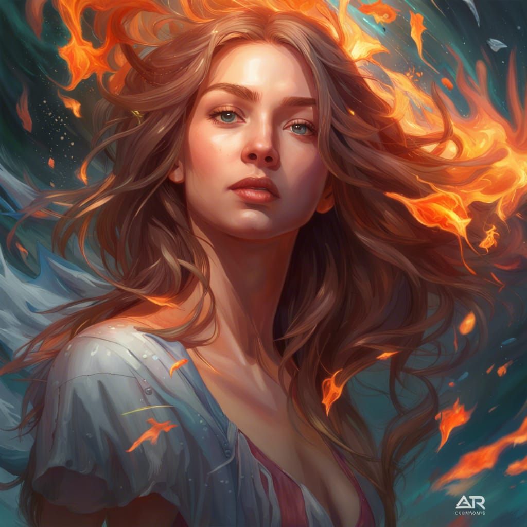 Fire Girl - AI Generated Artwork - NightCafe Creator
