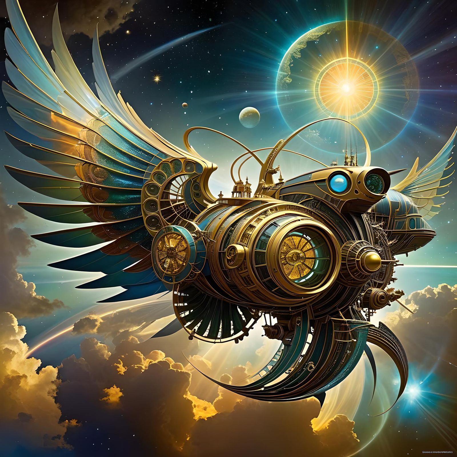 Ezekiel’s Celestial Ichthyomatron - AI Generated Artwork - NightCafe Creator