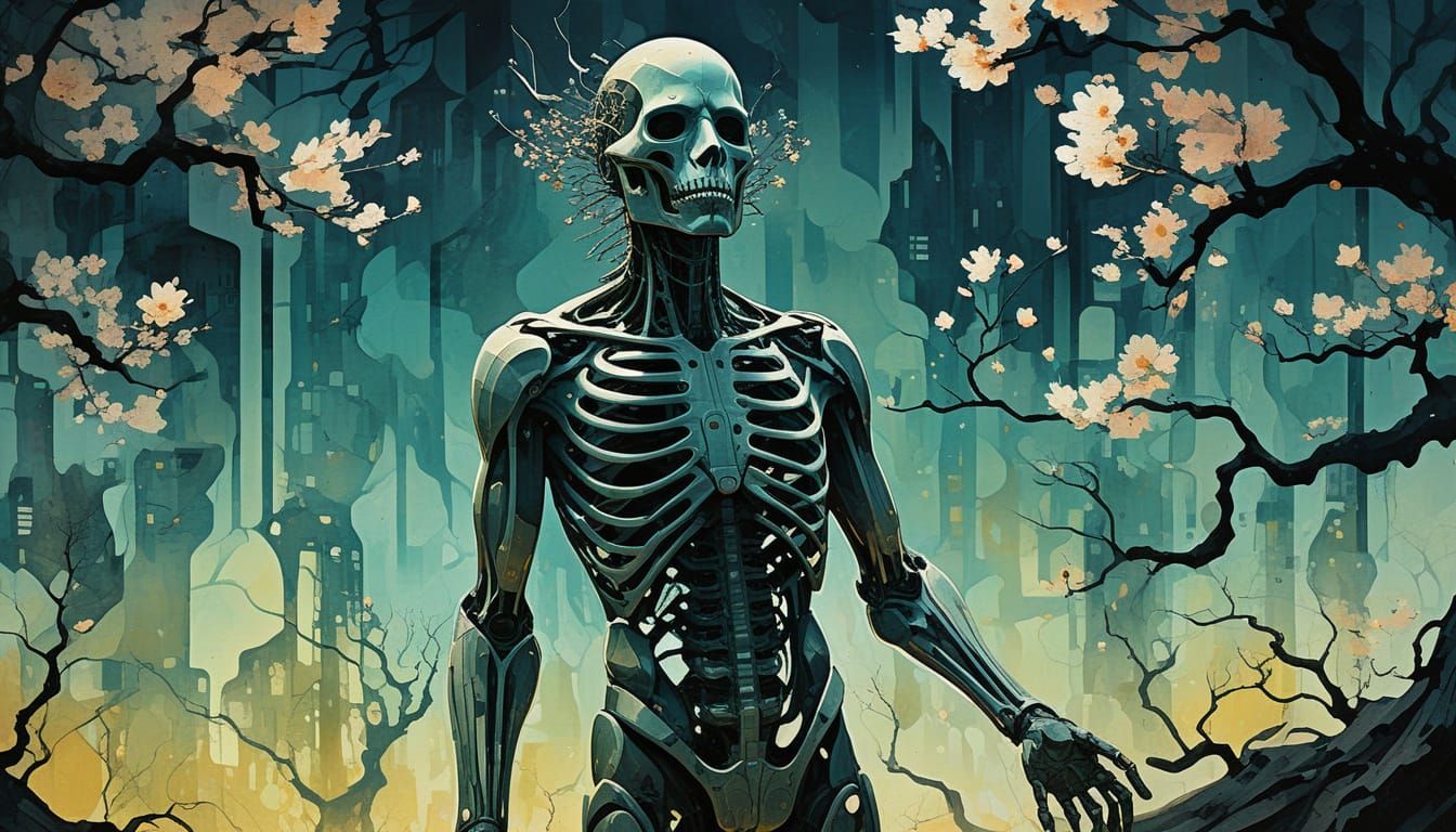 Skeleton's life - Cubist Surrealist Masterpiece: Disfigured...