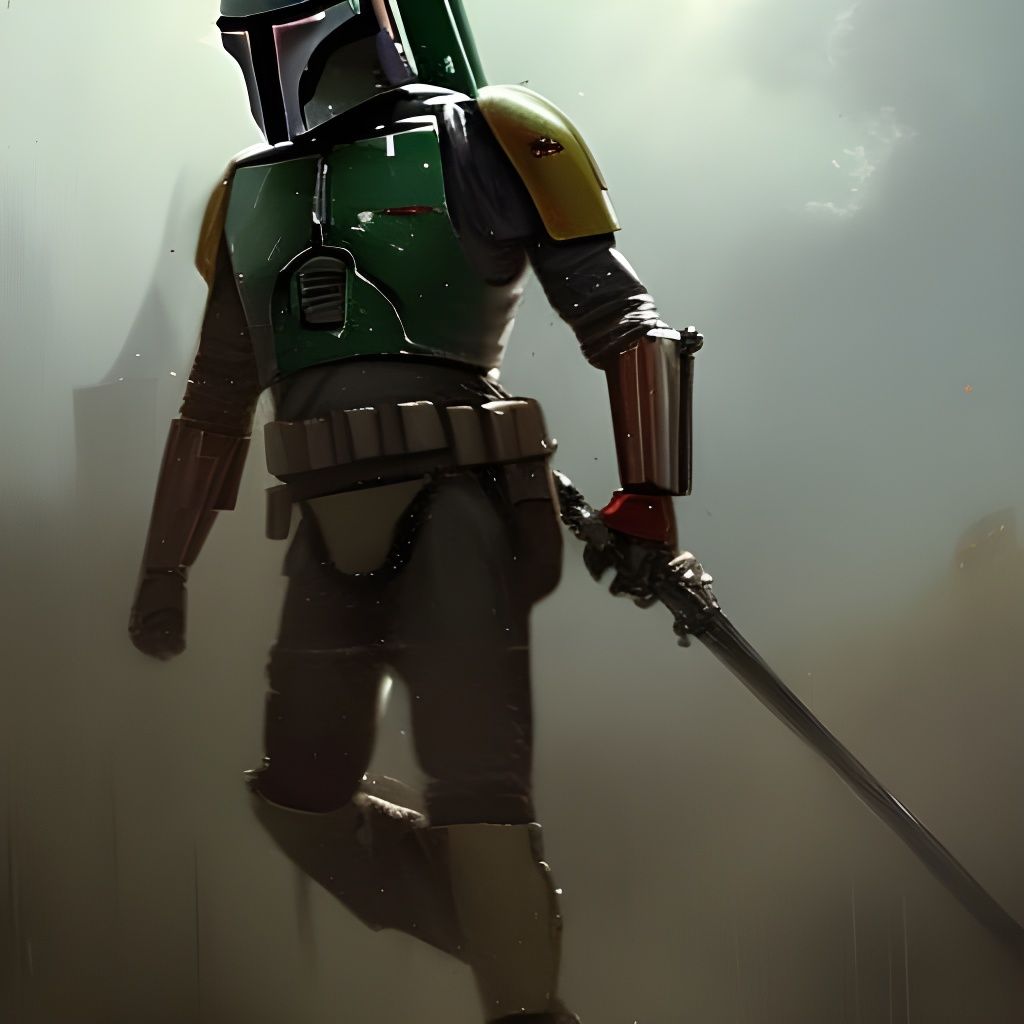 Boba fett with sword - AI Generated Artwork - NightCafe Creator