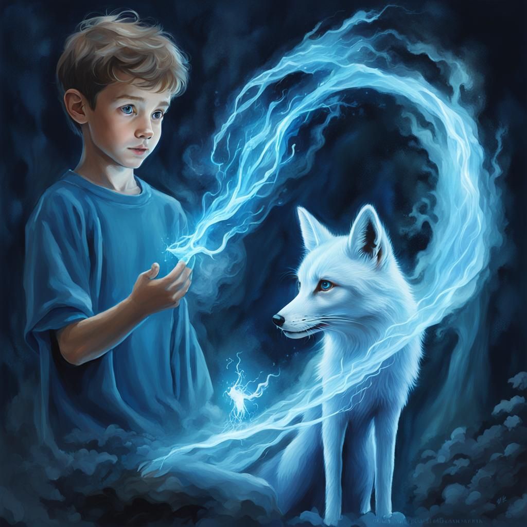 wizard boy with Fox Patronus #3 - AI Generated Artwork - NightCafe Creator