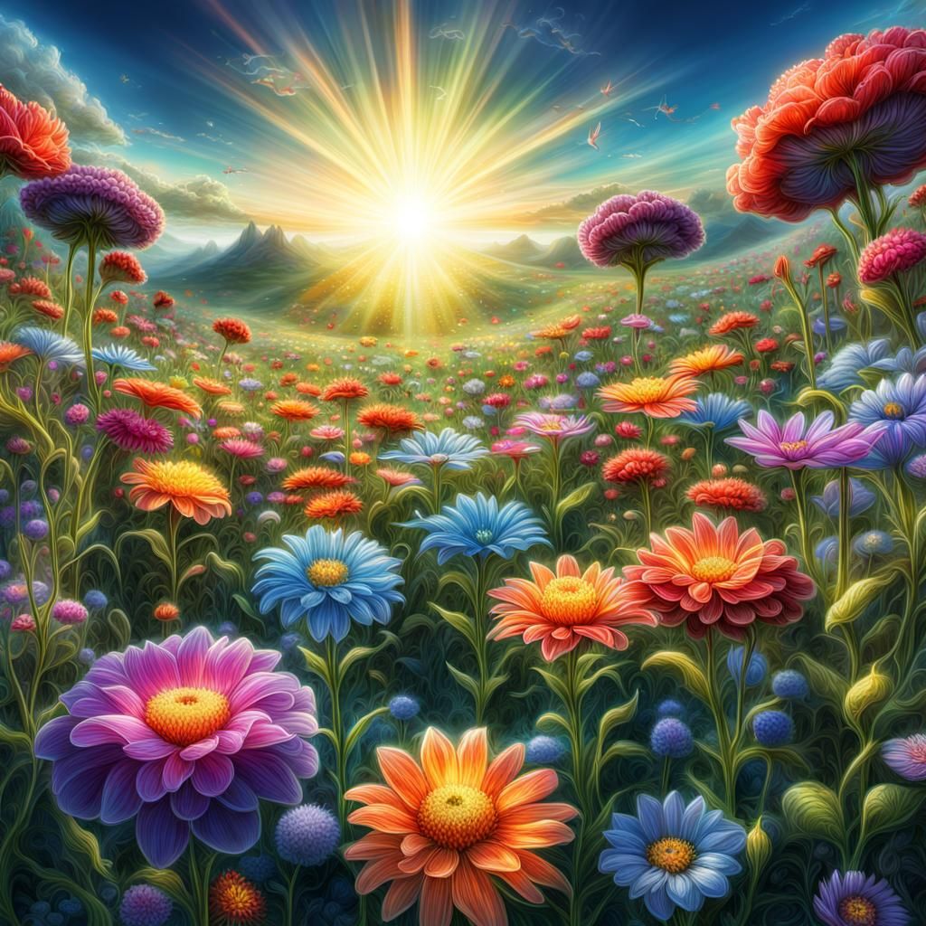 Fantasy Flower Field 🌼 🌸 - AI Generated Artwork - NightCafe Creator