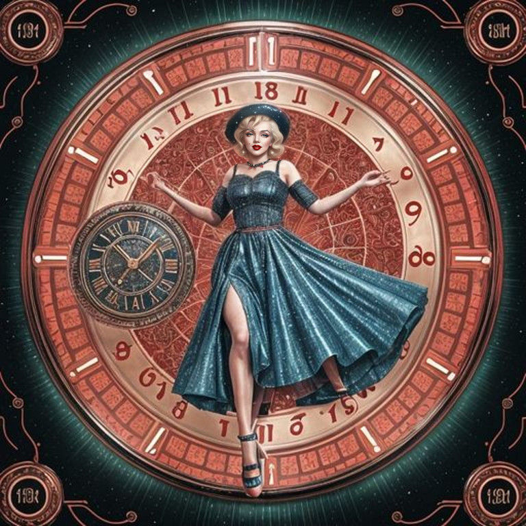 Steampunk Marilyn Monroe as a Clockwork Doll in 19... - AI Art