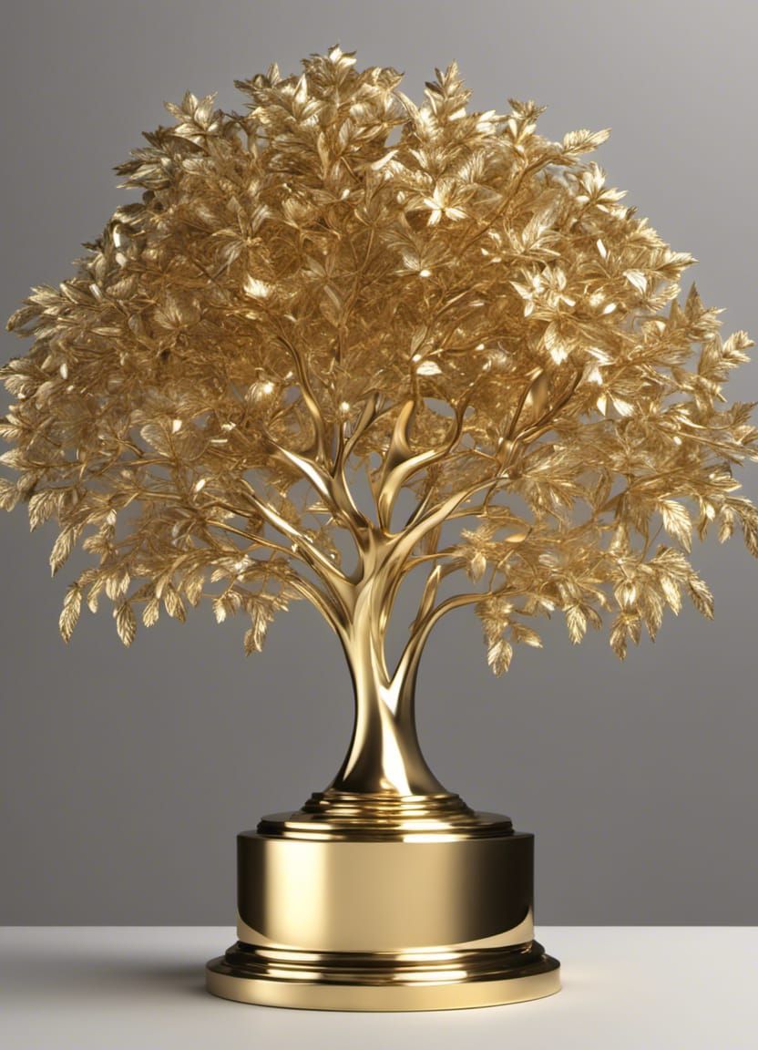 Golden Tree Trophy - AI Generated Artwork - NightCafe Creator