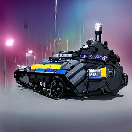 Cyberpunk police tank - AI Generated Artwork - NightCafe Creator