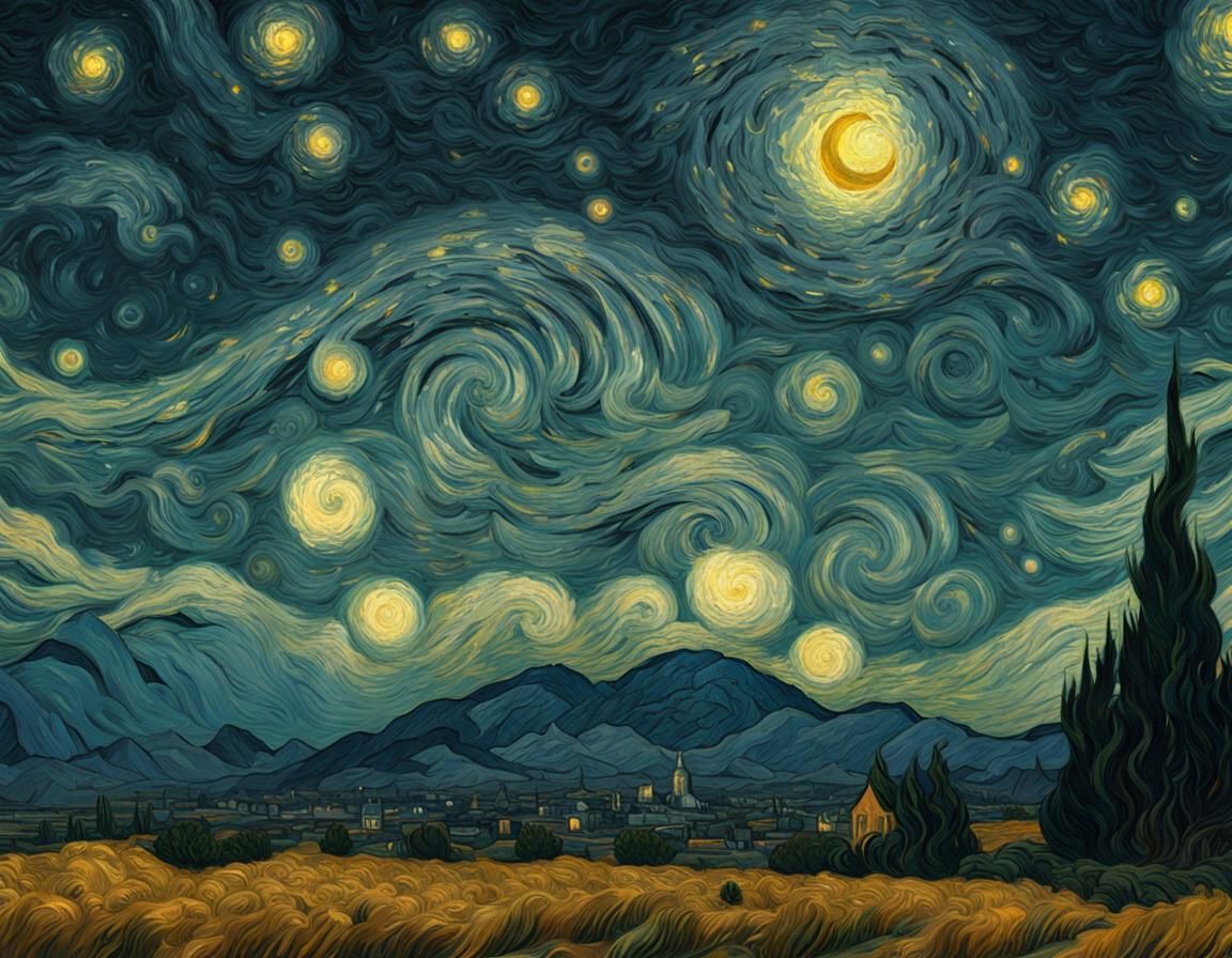 The starry night - AI Generated Artwork - NightCafe Creator