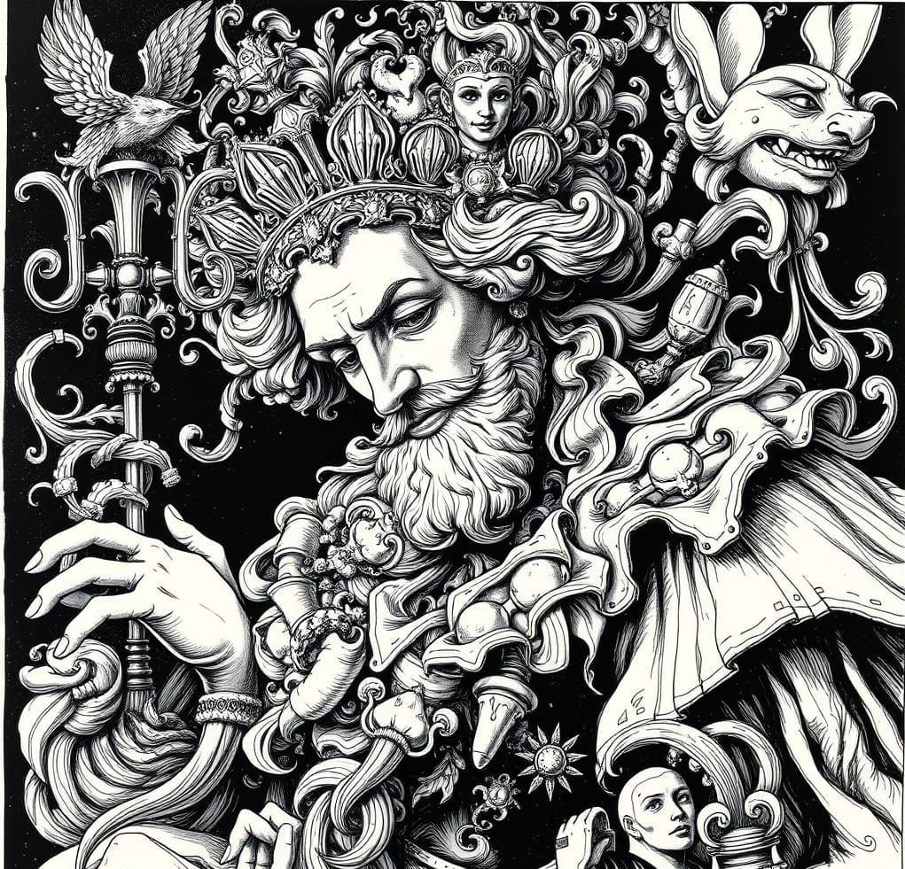 baroque ink drawing