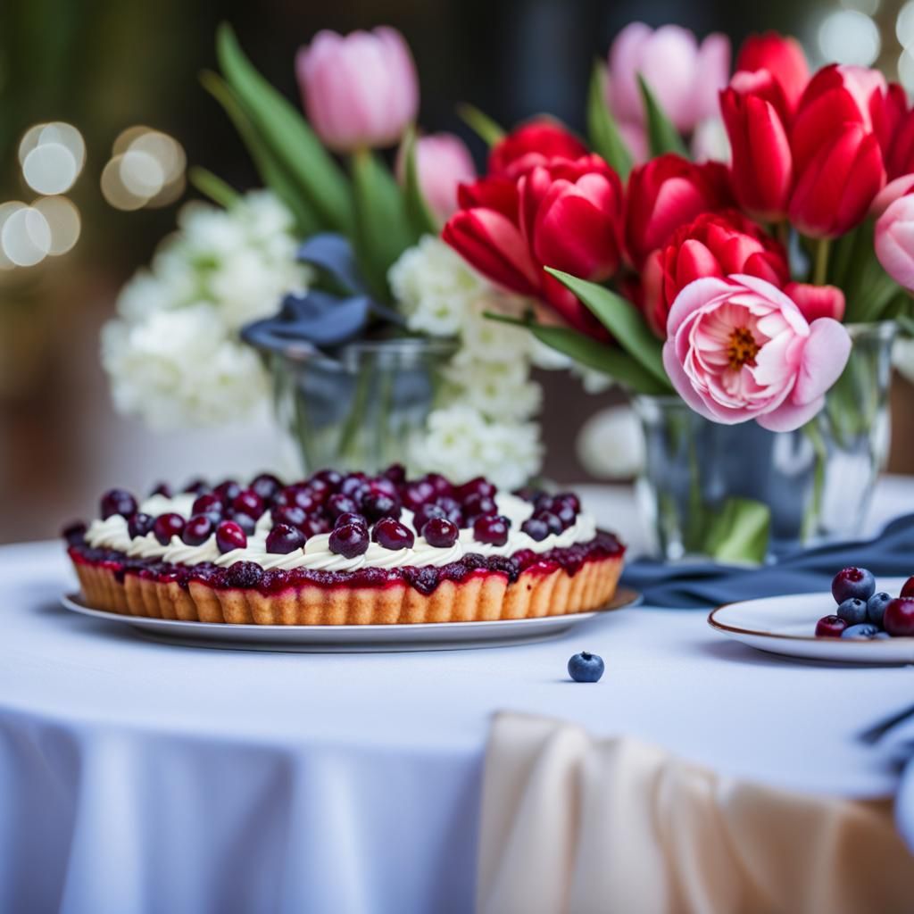 Blueberry cherry pie - AI Generated Artwork - NightCafe Creator